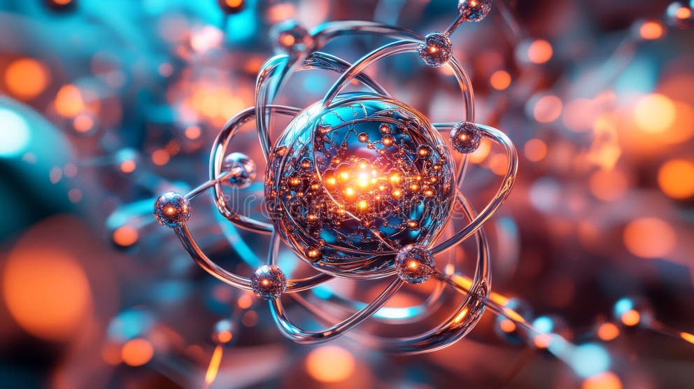 Abstract Atomic Structure with Glowing Particles and Energy Stock Photo - Image of discovery ...