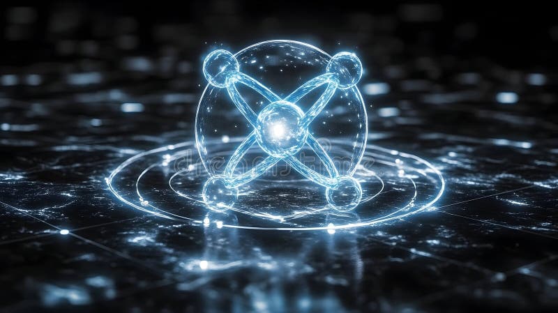 AI-Generated Atomic Structure Stock Illustration - Illustration of ...