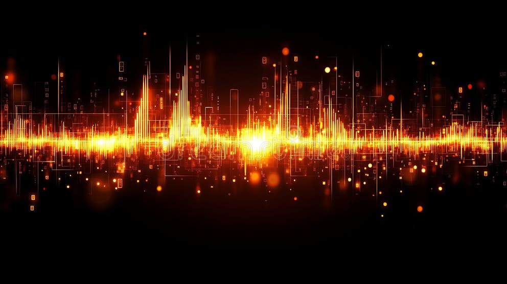 Abstract Audio Visual Representation of City Skyline Stock Image ...