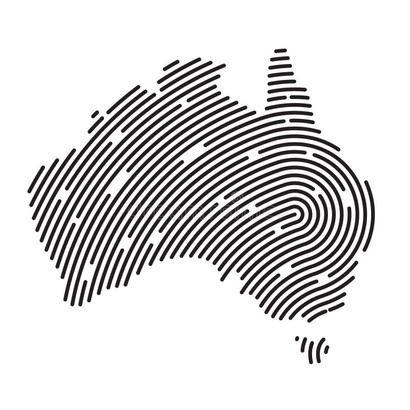 Abstract Australia Map Filled with Fingerprint Pattern Stock Vector ...