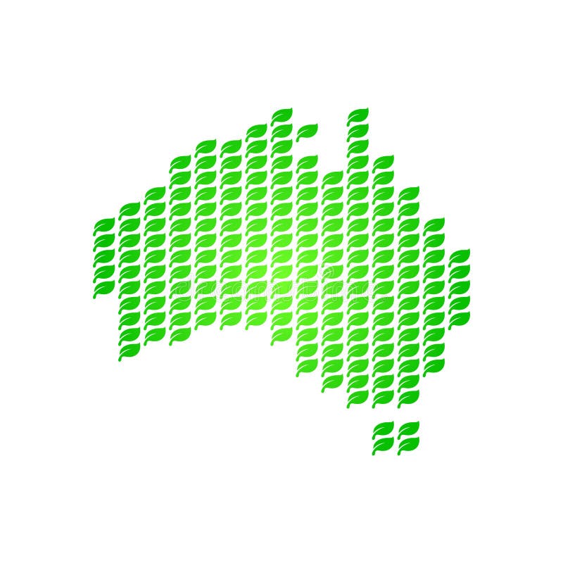 Abstract Australia Map Formed by Leaf Shapes Stock Illustration ...