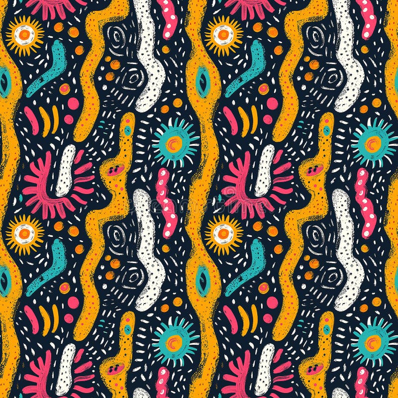 Abstract Australian Design Seamless Naive Pattern, Tile Stock Photo ...