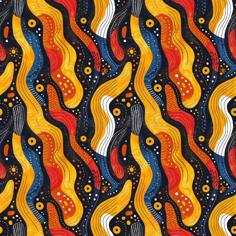 Abstract Australian Design Seamless Naive Pattern, Tile Stock Photo ...