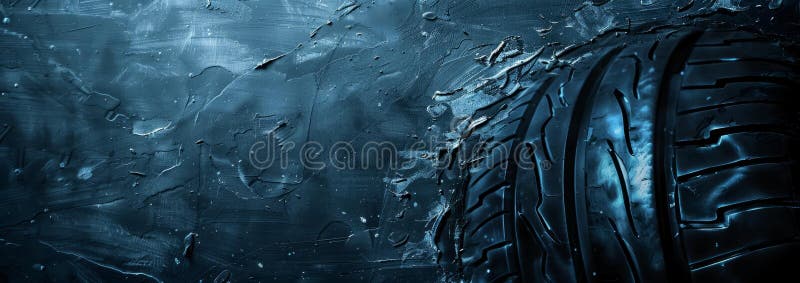 Abstract Automotive Tire Tread Texture - Dark Blue Background Design ...