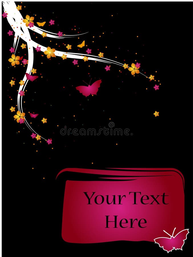 An Abstract Autumn/fall Design with Butterflies Stock Vector ...