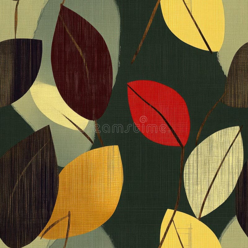 Abstract Autumn Leaves Artwork on Textured Background Stock Photo ...