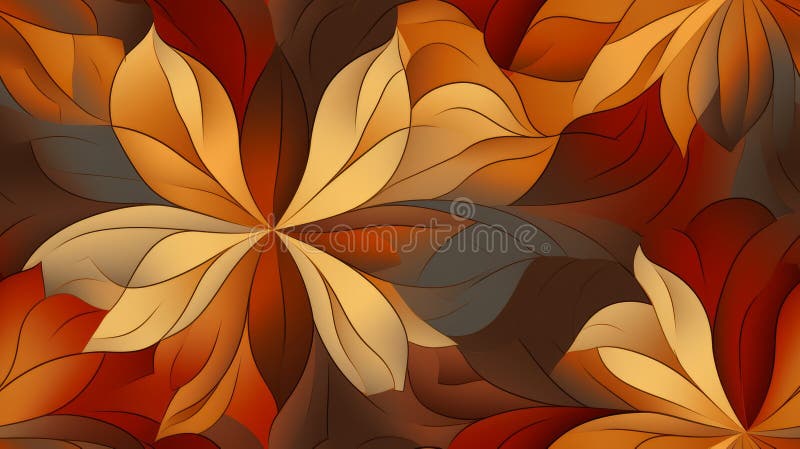 Abstract Autumn Leaves Seamless Pattern Vector Illustration Stock Image ...