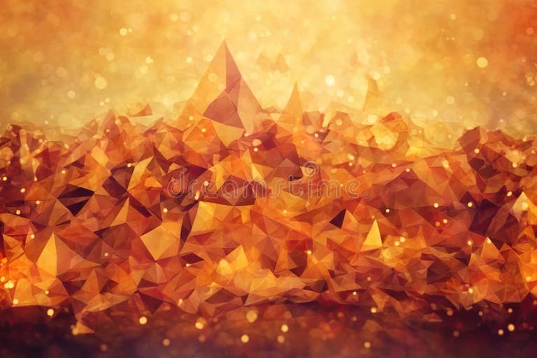 Abstract Autumn Polygonal Landscape of Triangles Background. Ai ...