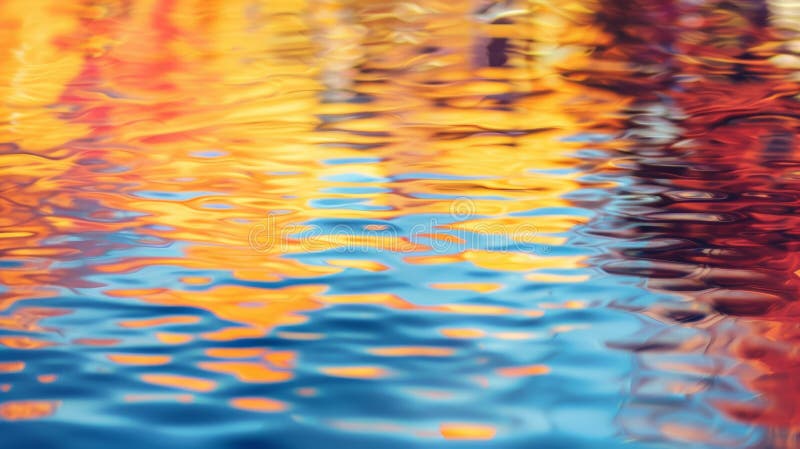 Abstract Autumn Reflections Realistic Image of Colorful Light Patterns ...