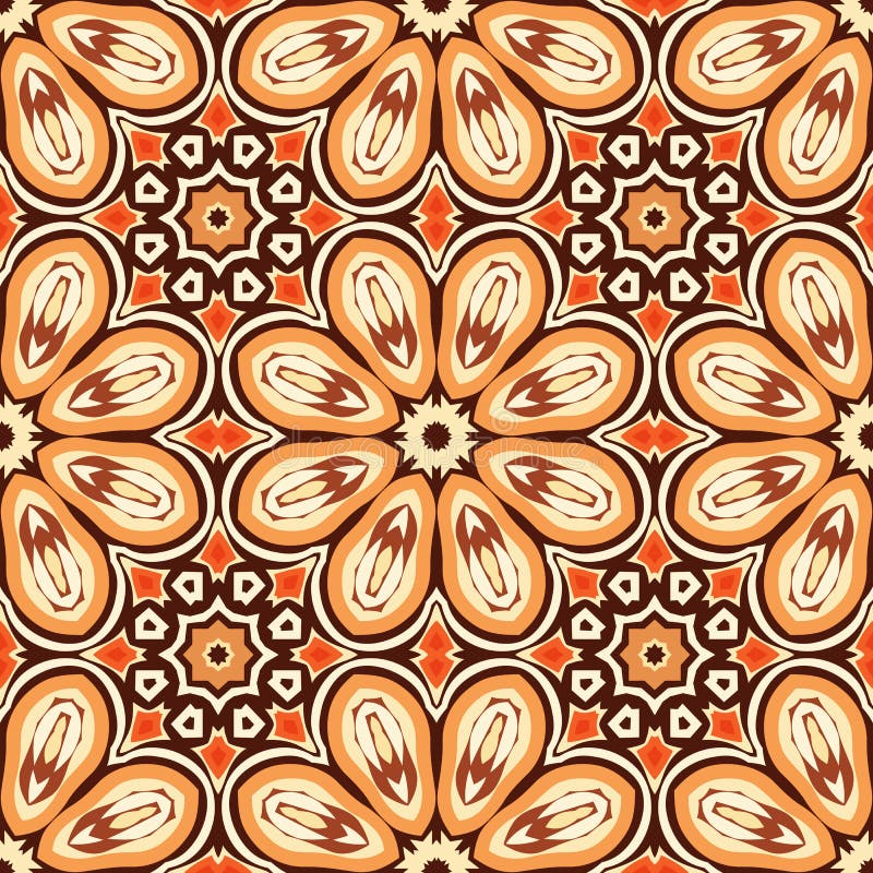 Abstract Autumn Themed Geometric Floral Pattern Stock Vector ...