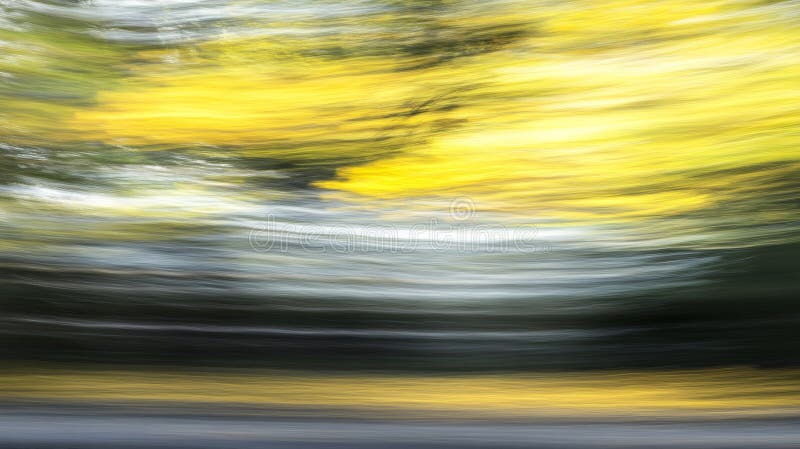 Abstract Autumnal Landscape Motion Blur Yellow Gold Stock Illustration ...