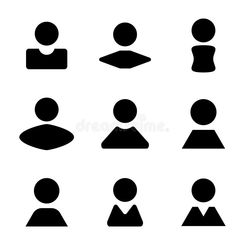 Abstract Avatar Human User Flat Icons Set Stock Vector - Illustration ...