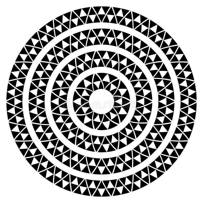 Abstract Aztec Frame. Black Circle Frames with Tribal Patterns. Vector ...