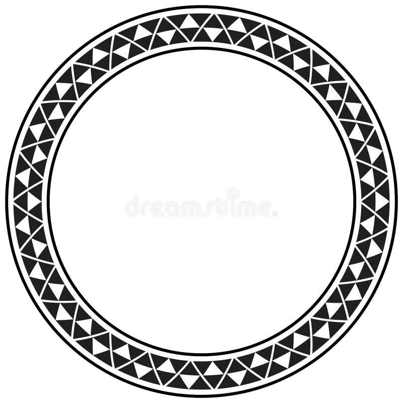 Abstract Aztec Frame. Black Circle Frames with Tribal Patterns. Vector ...