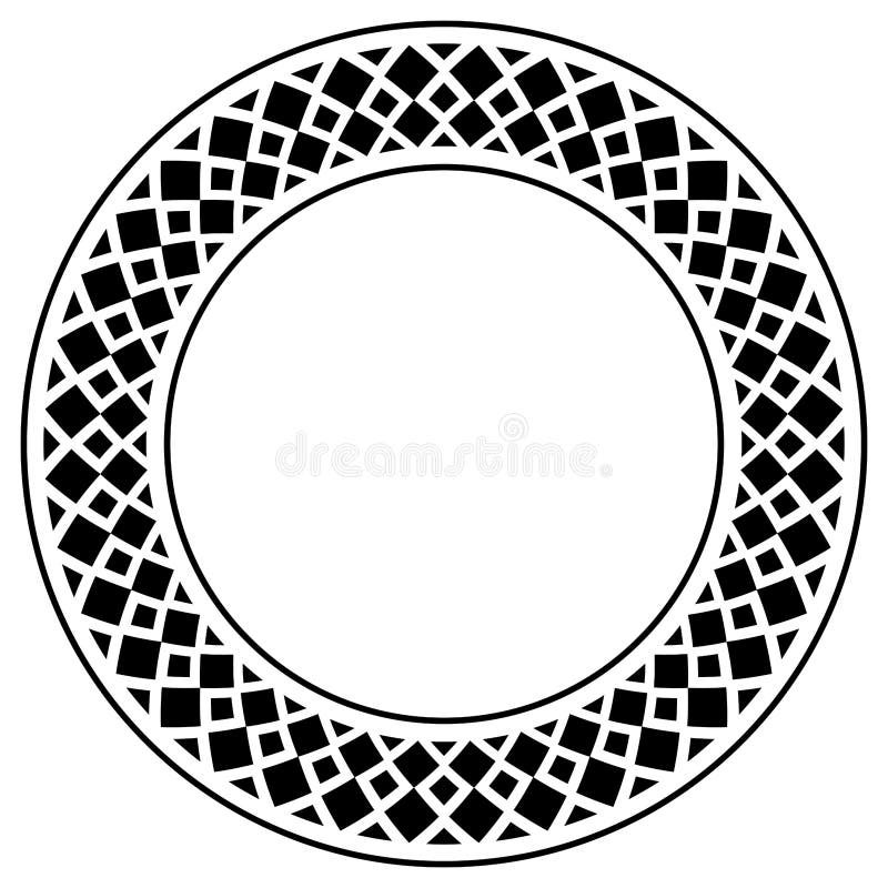 Abstract Aztec Frame. Black Circle Frames with Tribal Patterns. Vector ...