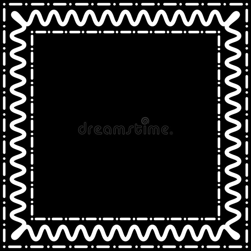 Abstract Aztec Frame. Black Square Frames with Tribal Patterns Stock ...