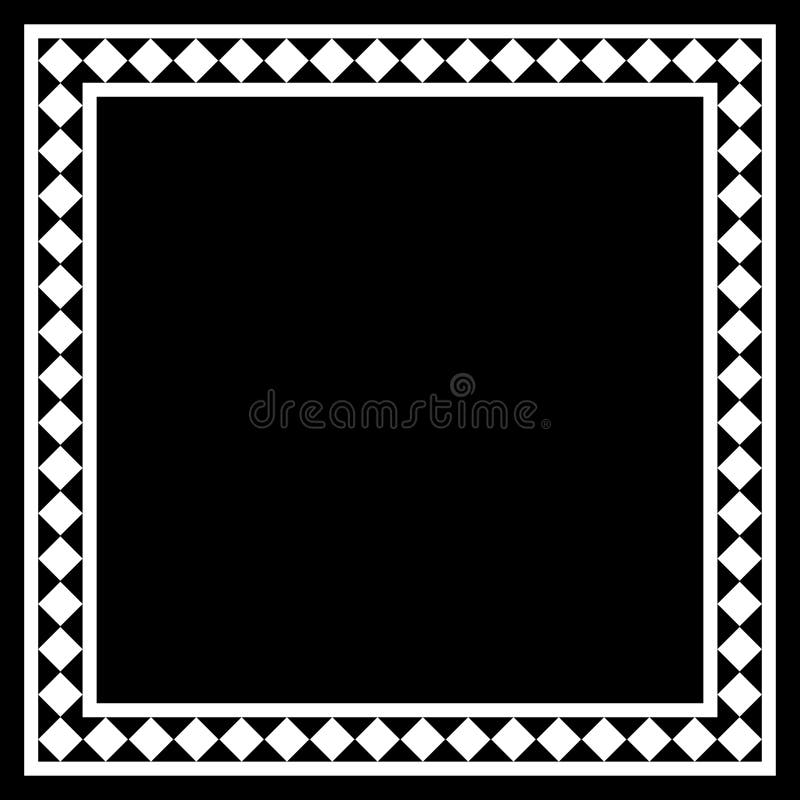 Abstract Aztec Frame. Black Square Frames with Tribal Patterns. Vector ...