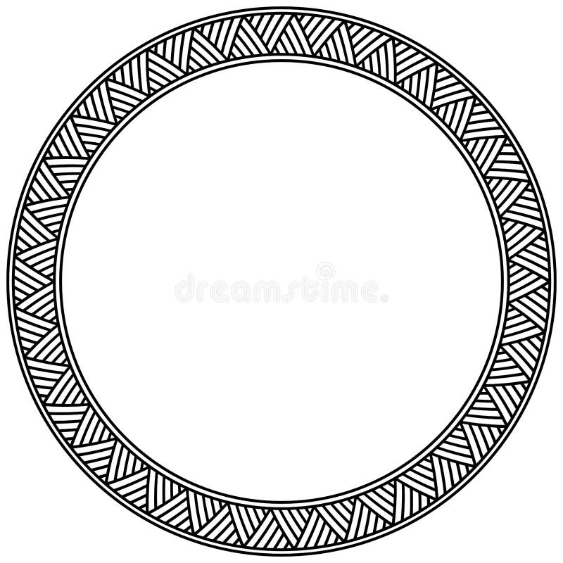 Abstract Aztec Frame. Circle Tribal Ethnic Pattern in Black and White ...