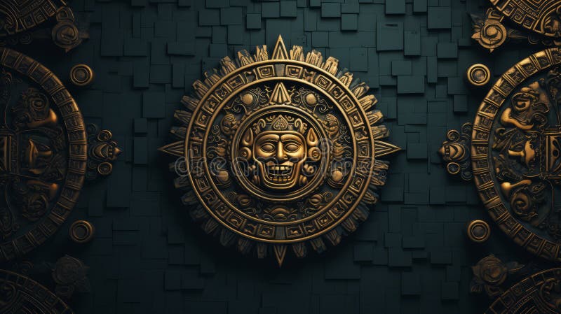 Abstract Aztec Gold. Antique Aztec Gold Texture Background. Copy Space ...