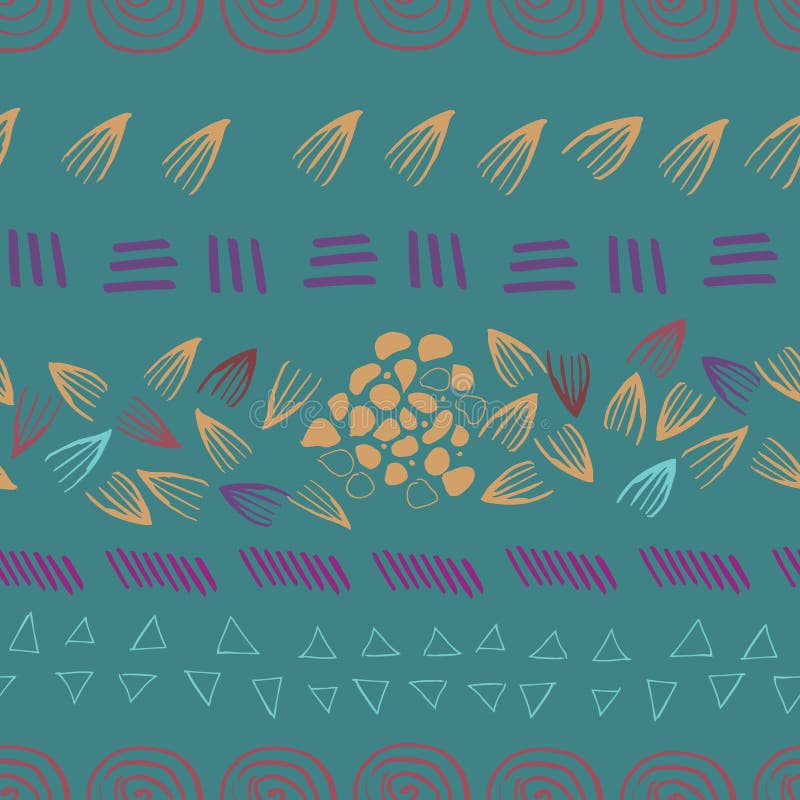 Abstract Aztec Teal Seamless Print Design Background Stock Vector ...
