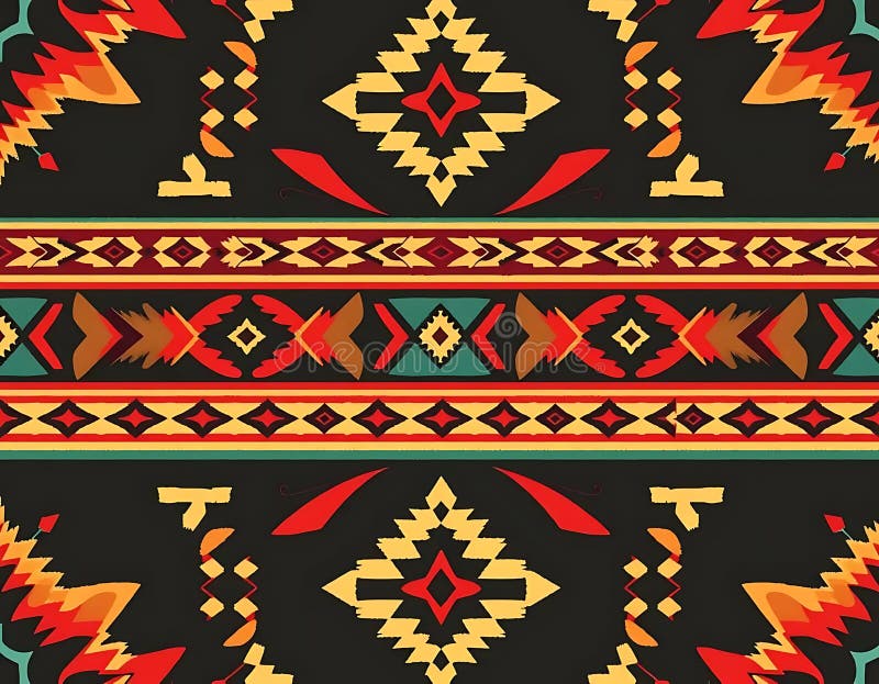 Abstract Aztec Pattern with Stylized Cultural Flair Stock Illustration ...