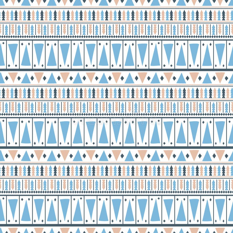 Abstract Aztec Teal Seamless Print Design Background Stock Vector ...