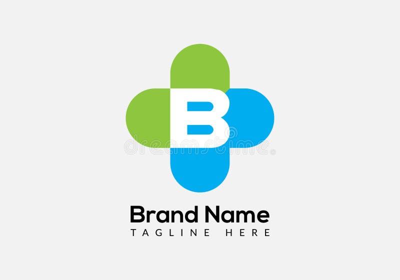 Abstract B Letter Modern Initial Medical Logo Stock Vector ...