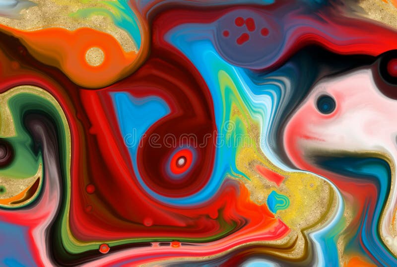 Abstract Bacground. Multicolor Acrylic Pour Fluid Art Stock ...