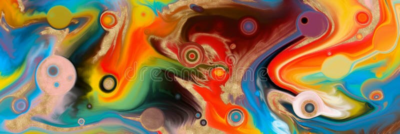 Abstract Bacground. Multicolor Acrylic Pour Fluid Art Stock ...