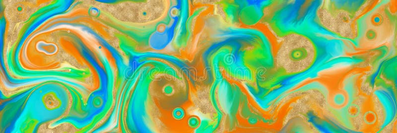 Abstract Bacground. Multicolor Acrylic Pour Fluid Art Stock ...