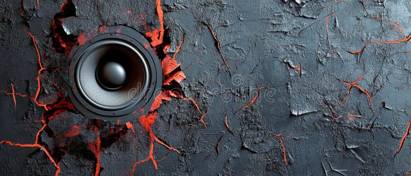 Abstract Backdrop with Broken Speaker and Textured Wall Creating ...