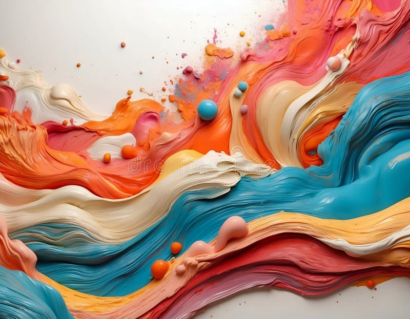 Abstract Backdrop Featuring Acrylic Paint Waves. Perfect for ...