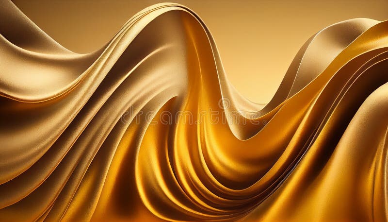 Abstract Backdrop with Smooth Wave Pattern in Yellow Generated by AI ...