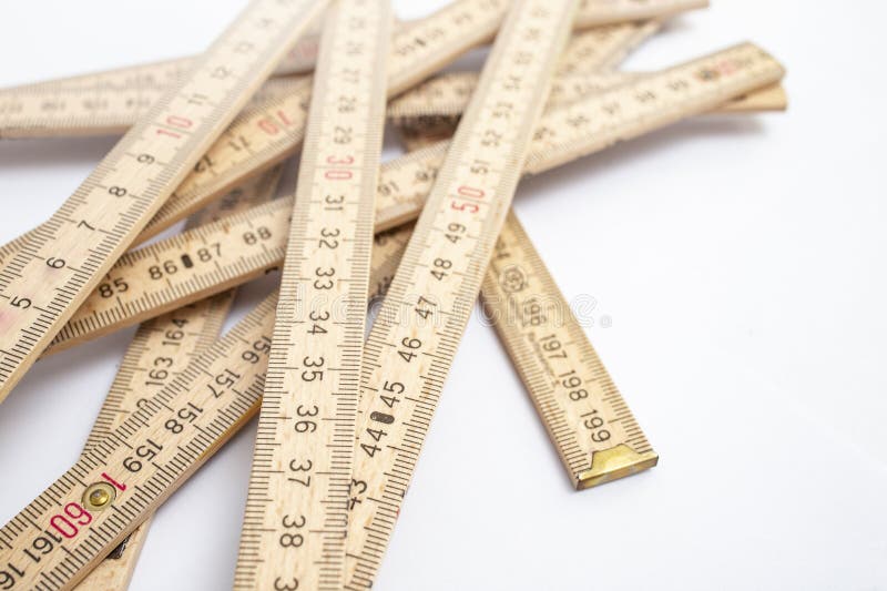 Abstract Backdrop with a Tangled Wooden Measuring Meter, Close Up with ...