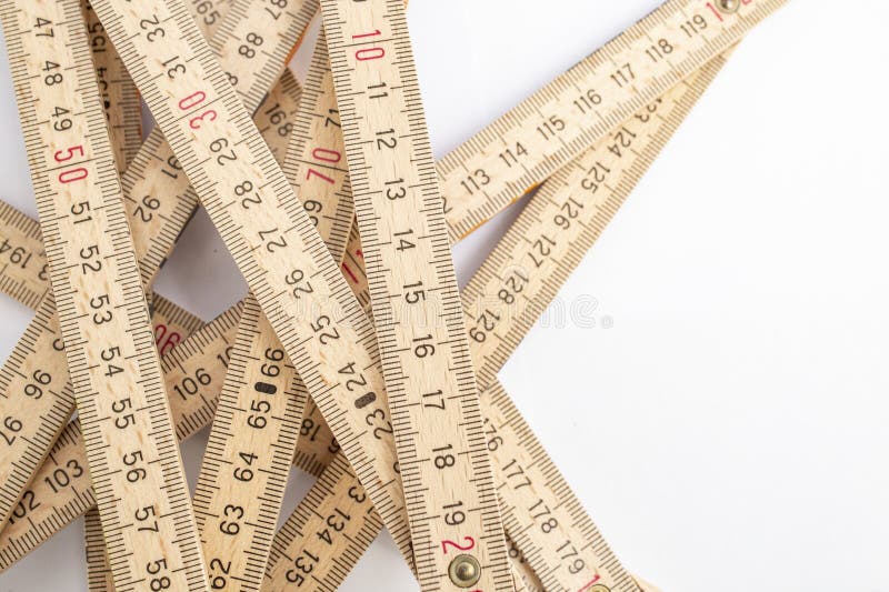 Abstract Backdrop with a Tangled Wooden Measuring Meter, Close Up with ...