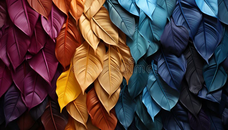 Abstract Backdrop with Vibrant Colors, Feather Shape Generated by AI ...