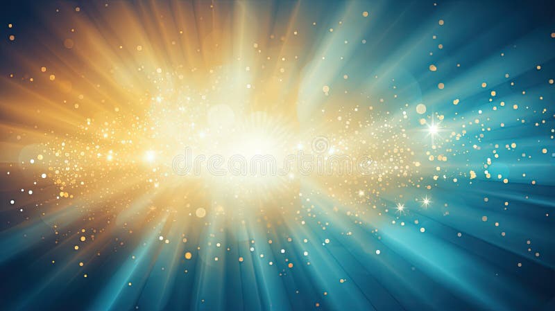 Abstract Backgound with Blue and Orange Light Rays. God Rays or Light ...