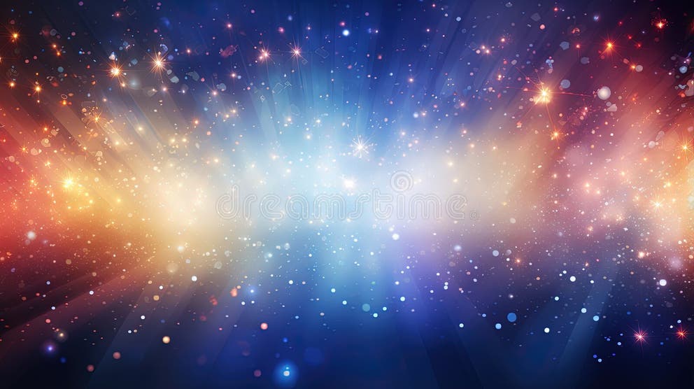 Abstract Backgound with Blue and Orange Light Rays. God Rays or Light ...