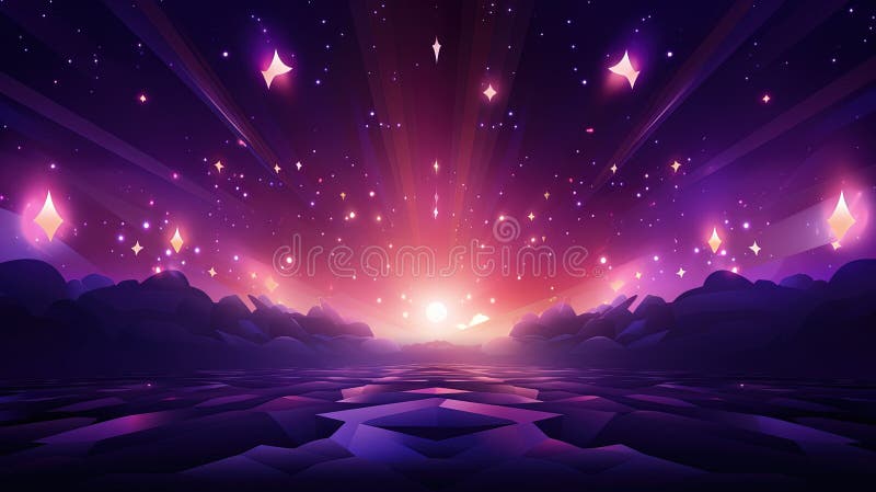 Abstract Backgound with Purple and Orange Light Rays. God Rays or Light ...