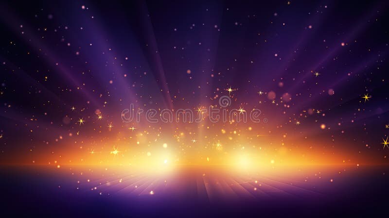 Abstract Backgound with Purple and Orange Light Rays. God Rays or Light ...
