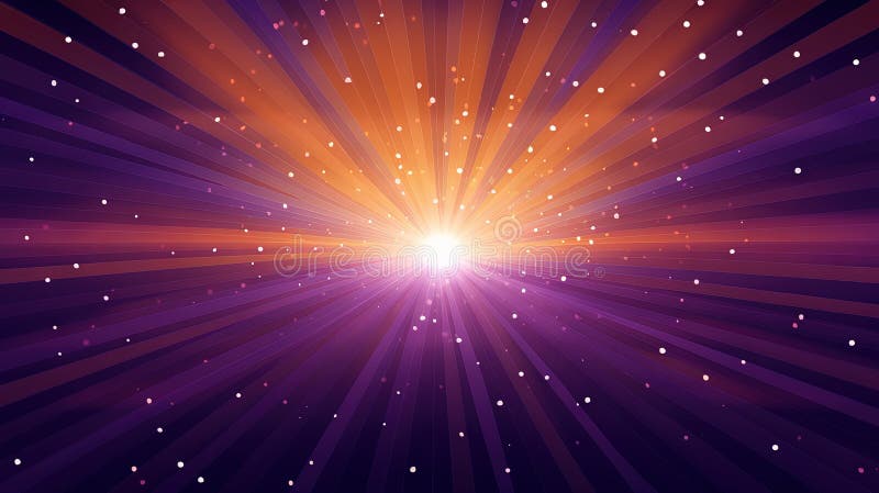 Abstract Backgound with Purple and Orange Light Rays. God Rays or Light ...