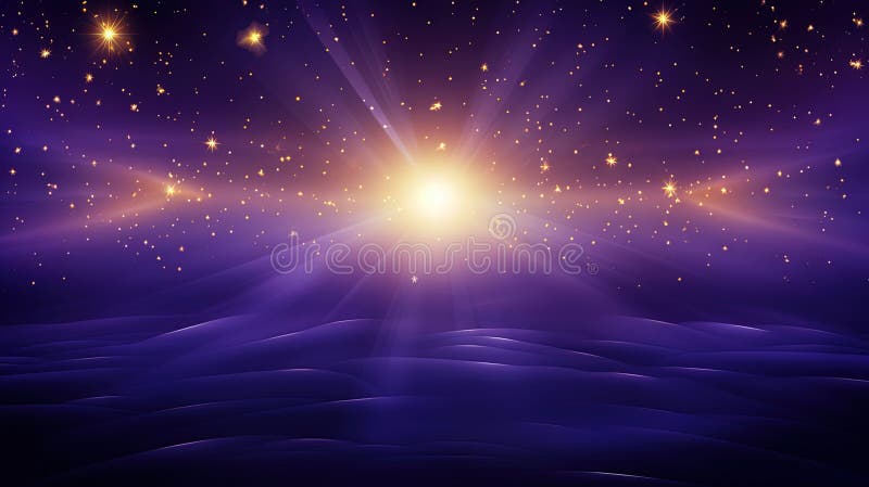 Abstract Backgound with Purple and Orange Light Rays. God Rays or Light ...