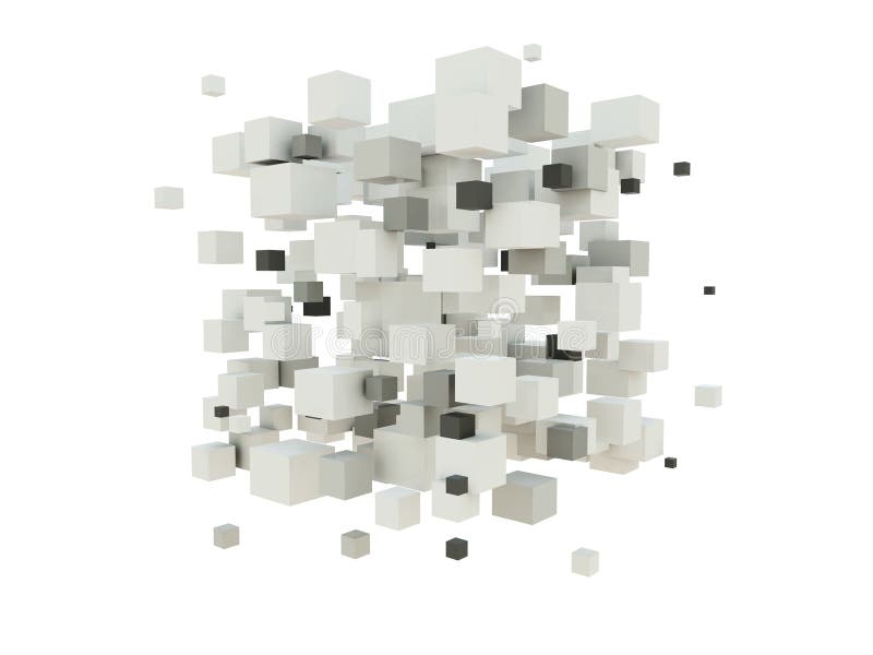 Cubes Explosion stock illustration. Illustration of white - 15856761