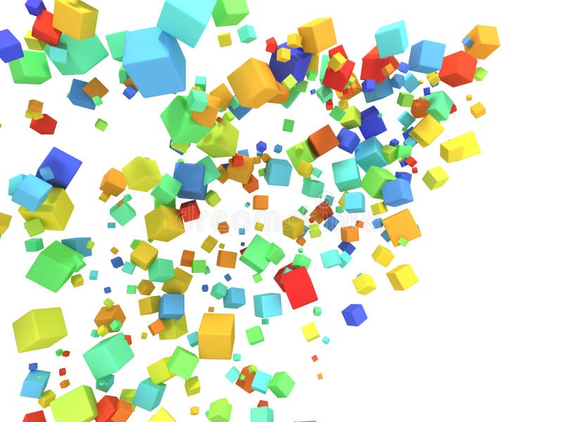 Scattered 3d Turquoise Cubes Stock Illustration - Illustration of ...
