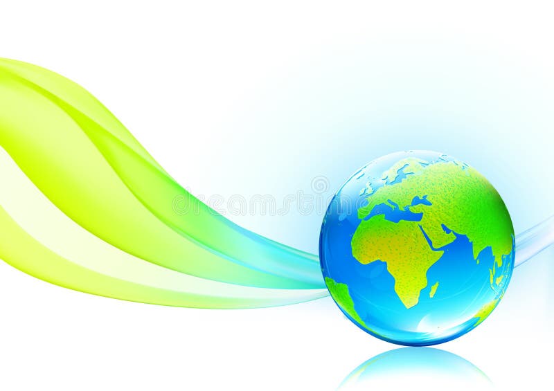 Abstract World Globe and Wave Stock Vector - Illustration of geography ...
