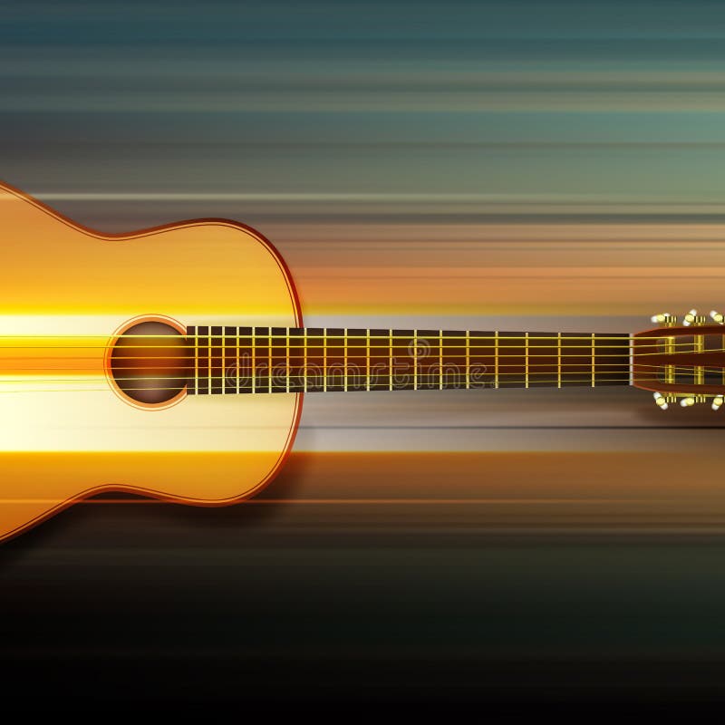 Abstract Background with Acoustic Guitar Stock Vector - Illustration of ...