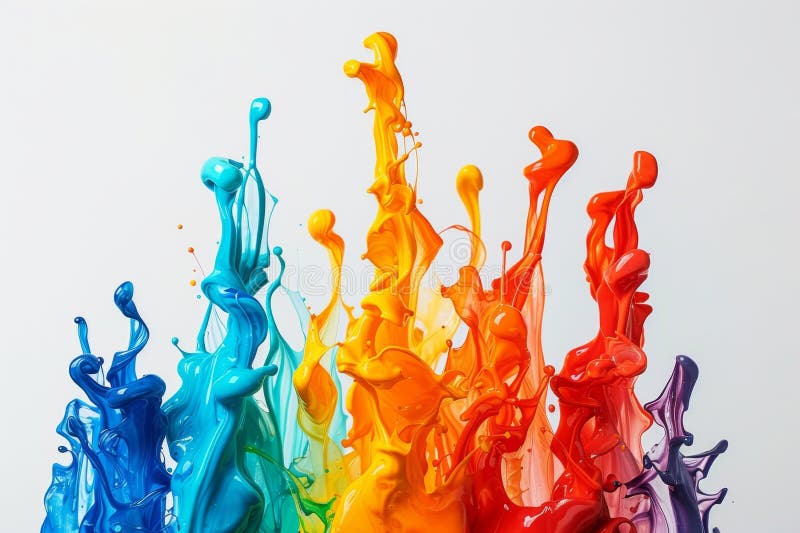 Abstract Background Acrylic Color Paint in Fluid Motion. Stock Image ...