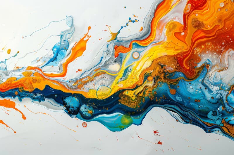 Abstract Background Acrylic Color Paint in Fluid Motion. Stock Photo ...