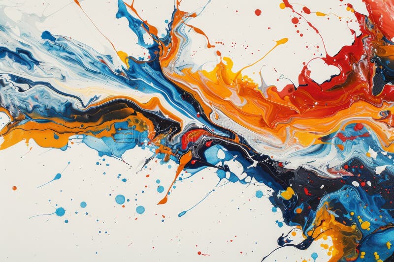 Abstract Background Acrylic Color Paint in Fluid Motion. Stock Photo ...