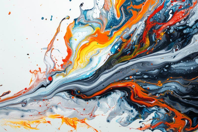 Abstract Background Acrylic Color Paint in Fluid Motion. Stock Photo ...